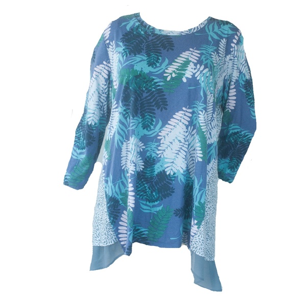 LOGO by Lori Goldstein | Tops | Logo By Lori Goldstein Qvc Blue Mixed ...